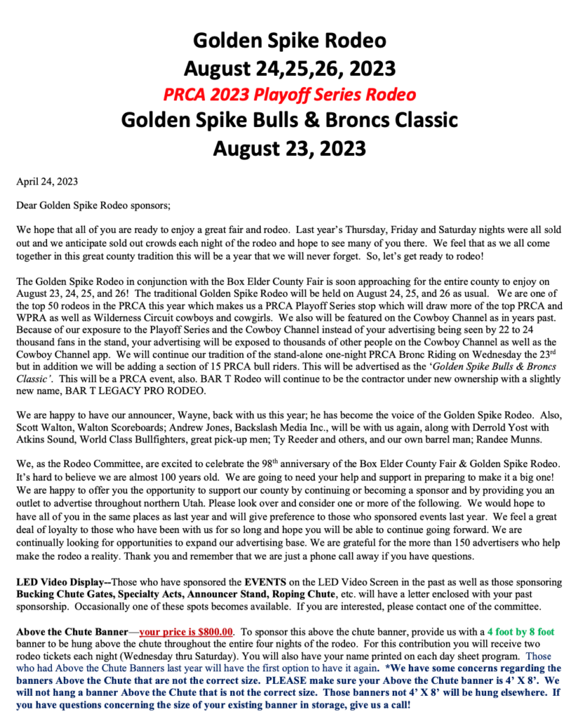 Sponsors – Golden Spike Rodeo