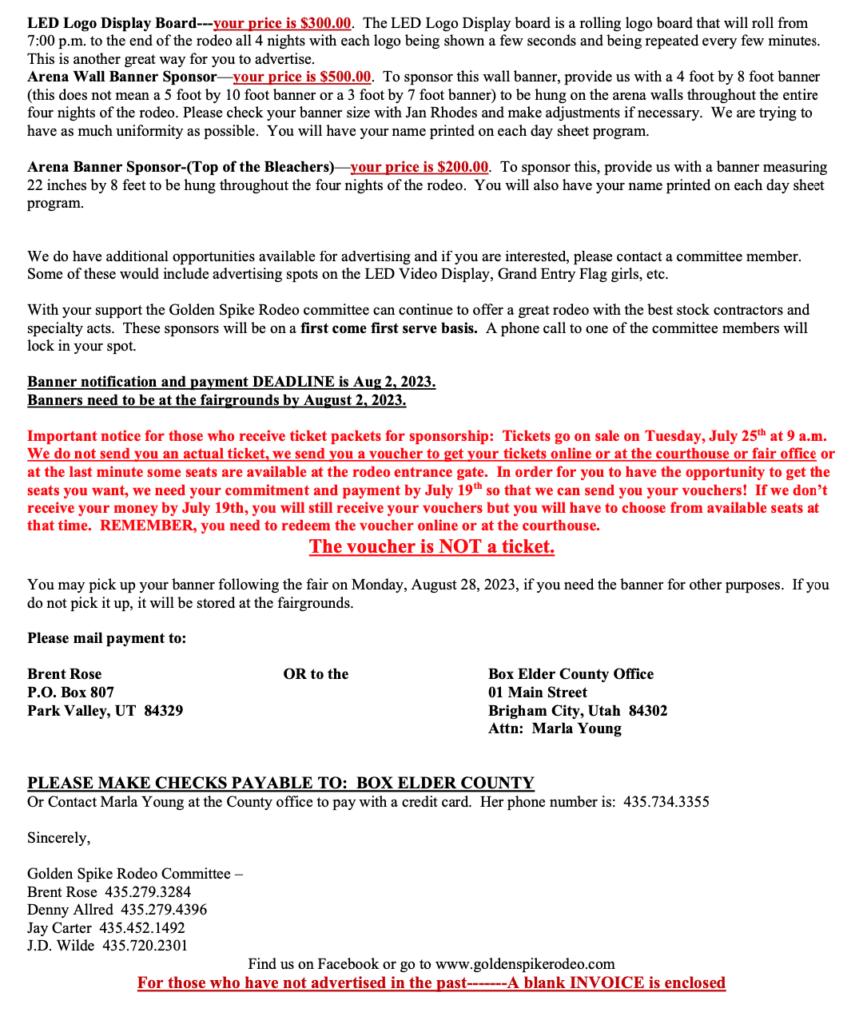 Sponsors – Golden Spike Rodeo