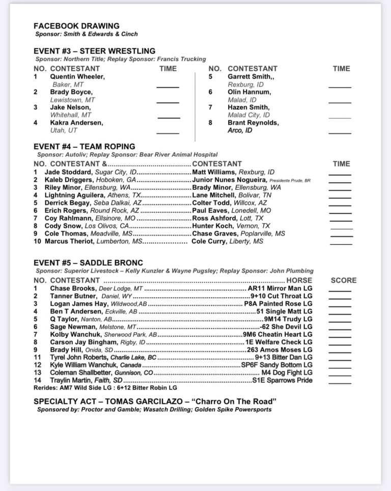 2024 Schedule – Golden Spike Rodeo