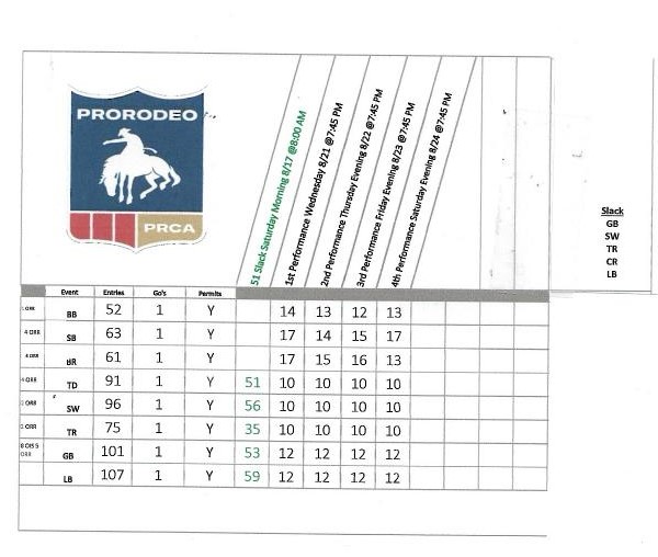 2024 Schedule – Golden Spike Rodeo